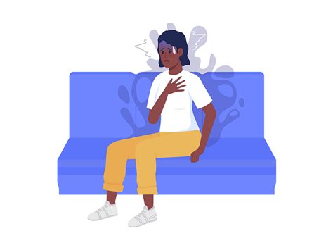 Lady Having Panic Attack Semi Flat Color Vector Character ~ Epicpxls