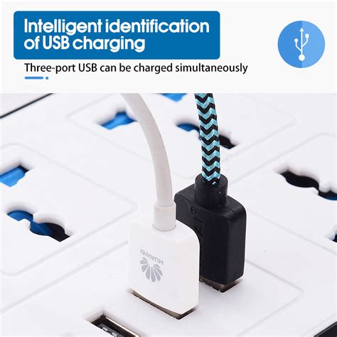 2m Power Socket 4 Usb Port 4 Universal Power Strip Extension Plug Power