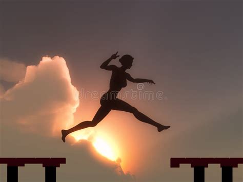 Woman Jump Through The Gap Stock Image Image Of Solving