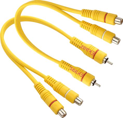 TECH MKS Y Cable 1-Pack, 1 RCA (Male) to 2 RCA (Female) Stereo Audio ...