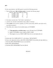 HW Pdf HW Use The Course Database Write SQL Queries To Answer The Following Questions