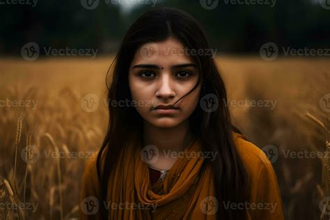 Ai Generated Portrait Of A Indian Girl Against The Background Of