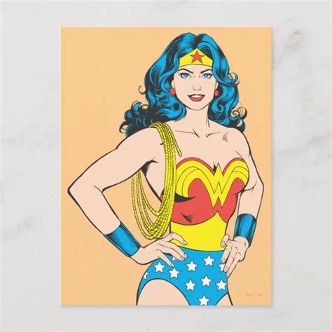 Wonder Woman Vintage Pose With Lasso Postcard Zazzle