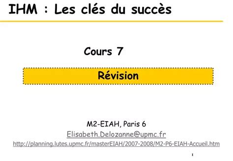 PPT IHM Les clés du succès PowerPoint Presentation free download ID