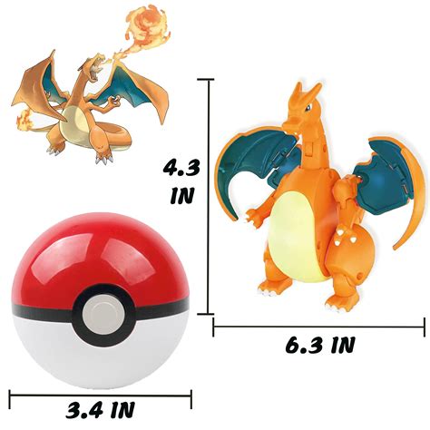 Piwfsdbg Charizard Pokeball Plus Action Figures Pack Clip N Carry Lets