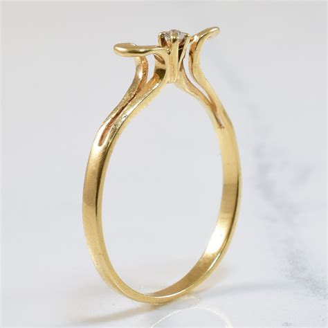 Bypass Split Shank Diamond Ring 001ct Sz 5 100 Ways