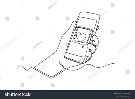 Single One Line Drawing Hand Holding Stock Vector Royalty Free