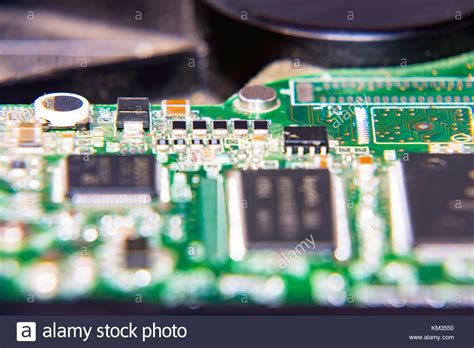 Electronic Circuit Board Of The Computer Stock Photo Alamy