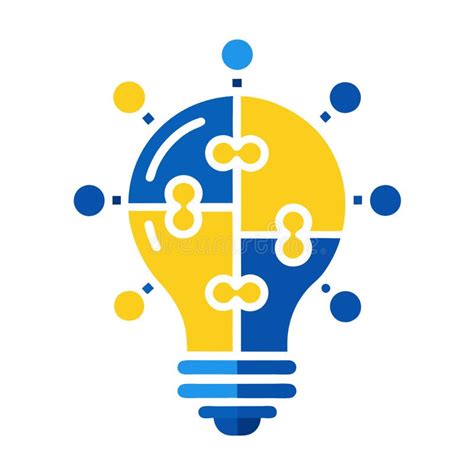 Creative Idea Concept Light Bulb Made Of Puzzle Pieces Icon Illustration Stock Vector