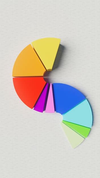 Premium Photo Pie Chart Of Different Colors In The Shape Of That On White Table Statistics