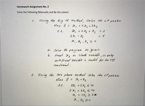Solved Homework Assignment No Solve The Following Chegg