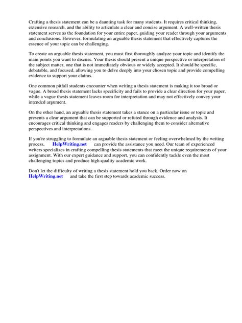 How To Make An Arguable Thesis Statement Download Free Pdf Essays