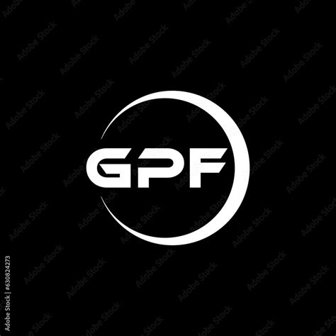 Gpf Letter Logo Design With Black Background In Illustrator Cube Logo