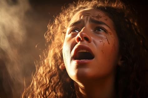 Premium Ai Image A Young Woman With Her Mouth Wide Open And Smoke