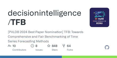 GitHub Decisionintelligence TFB PVLDB 2024 Best Paper Nomination