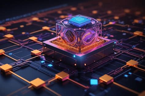 premium photo cpu and computer chip concept 3d illustration