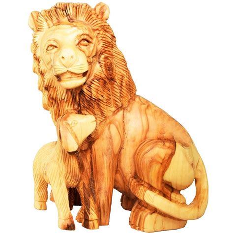 Wooden Lion And The Lamb Biblical Figure From Jerusalem