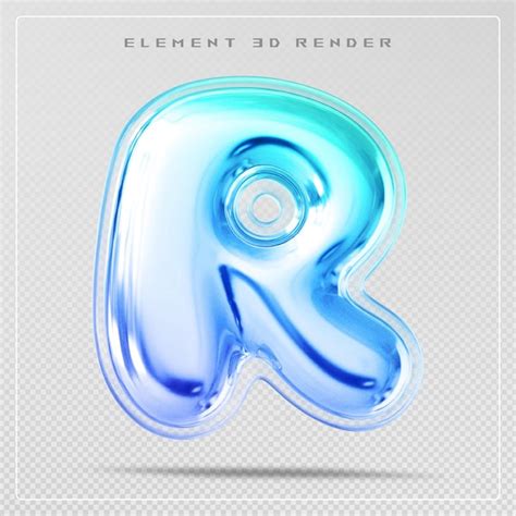 Premium Psd Gradient Letter R Font Bubble 3d Render