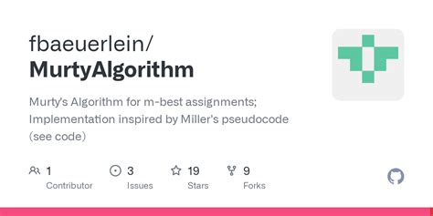 Github Fbaeuerlein Murtyalgorithm Murty S Algorithm For M Best