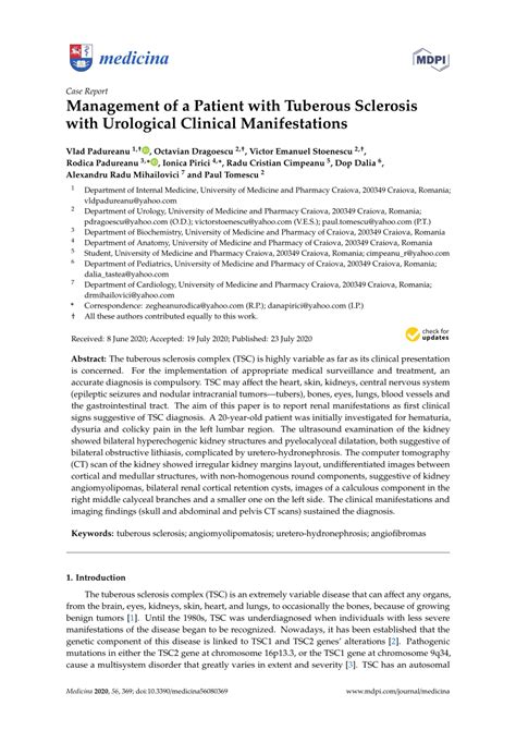 Pdf Management Of A Patient With Tuberous Sclerosis With Urological