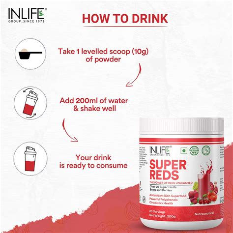 Buy Inlife Super Reds Powderantioxidant Rich Superfood Supplement