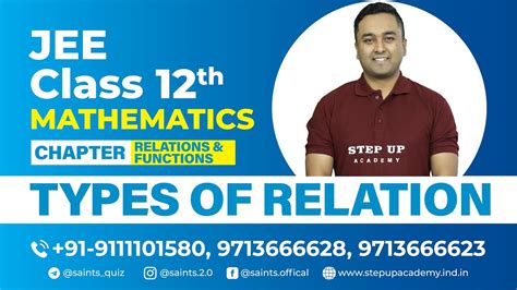 Types Of Relation Relations And Functions I Chapter 1 Lecture 2 I Class 12th Jee Mathematics