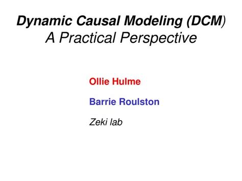 Ppt Dynamic Causal Modeling Dcm A Practical Perspective Powerpoint Presentation Id