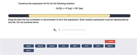 Solved Construct The Expression For Kc For The Following Chegg