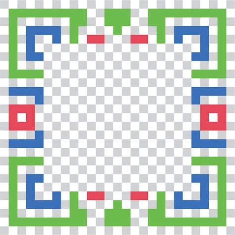 픽셀 아트 프레임 경계 템플릿 디자인 프리미엄 벡터