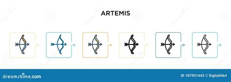 Artemis Vector Icon In 6 Different Modern Styles Black Two Colored