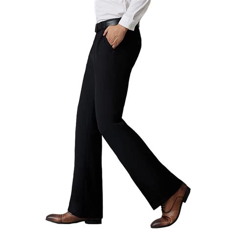 Haorun Mens Slim Fit Formal Dress Pants Vintage 60s 70s Bell Bottom Flared Trousers With