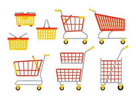 Supermarket Shopping Carts Vector Art Icons And Graphics For Free