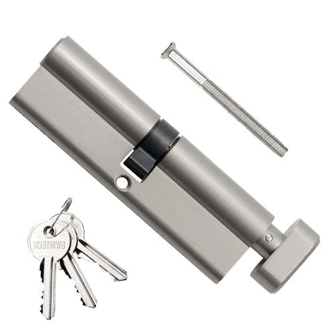 Buy Bwintech Mm T Nickel Euro Cylinder Lock Door Barrel Lock Thumbturn Knob With