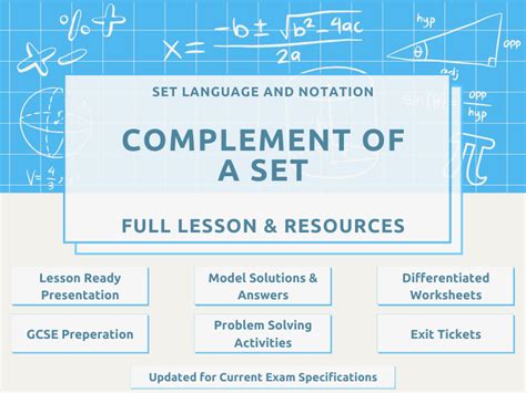 Complement Of A Set Full Lesson With Differentiated Resources