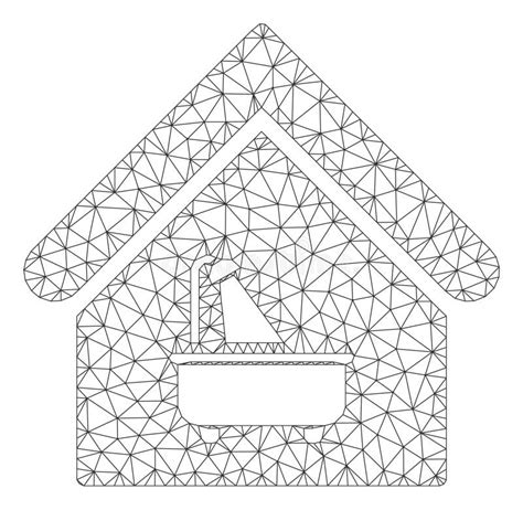 Bathroom Vector Mesh Carcass Model Stock Vector Illustration Of Frame