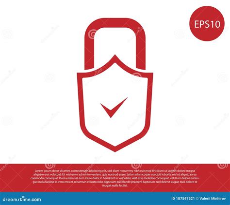 Red Open Padlock And Check Mark Icon Isolated On White Background Cyber Security Concept Stock