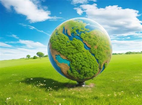 Premium Ai Image Earth Globe In Grass Planet Earth Celebrate Arb