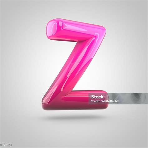 Glossy Red And Pink Gradient Paint Alphabet Letter Z Uppercase Isolated