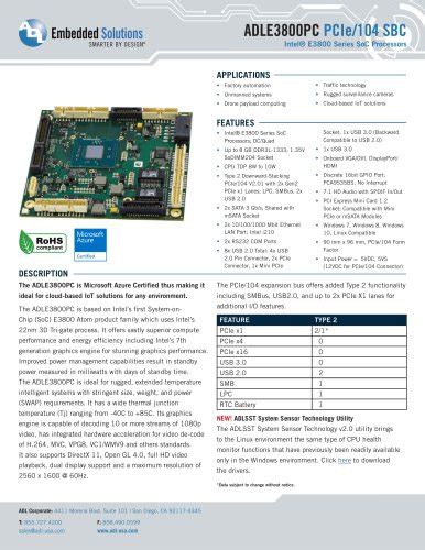 All ADL Embedded Solutions Catalogs And Technical Brochures