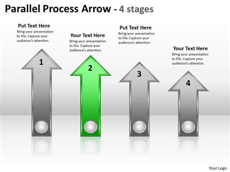 parallel process arrow 4 stages 8 powerpoint presentation templates