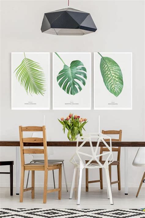 Leinwandbild 3 teilig Tropische Blätter Grüne kunst