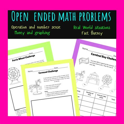 Carnival Math Open Ended Tasks Differentiated Problem Solving Pack
