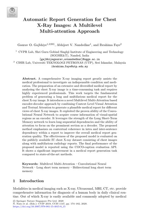Pdf Automatic Report Generation For Chest X Ray Images A Multilevel