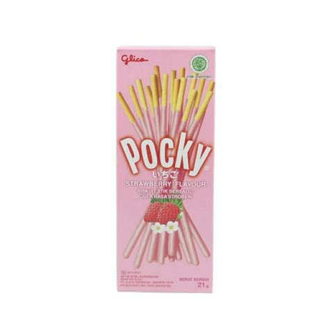 Jual Wafer Biskuit Glico Pocky Mini Strawberry 21gr Biskuit Wafer