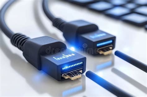 Hdmi And Usb Cables Plugged Into A Keyboard Illustrating Modern Data