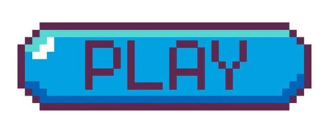 Button For Starting Game Clicking Play Vector Pixel Games Button