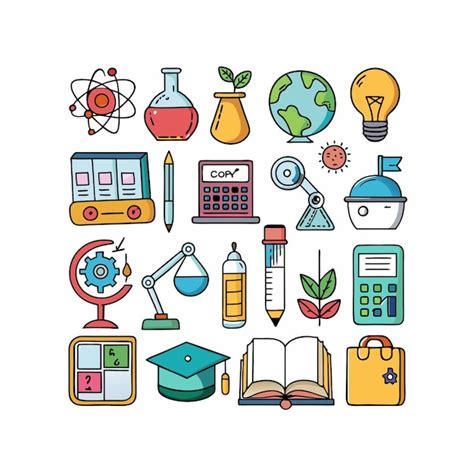 Premium Vector Realistic Education And Learning Icons Set