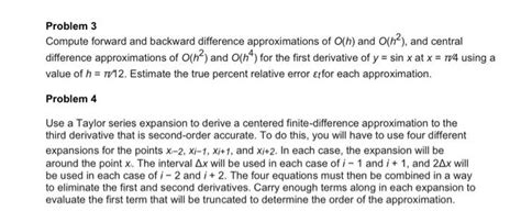 solved problem 3 compute forward and backward difference