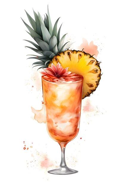 Premium Ai Image Tropical Summer Refreshing Cocktail With Pineapple