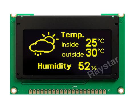 Inch COG RS OLED Display X With PCB Frame REP AJ Raystar